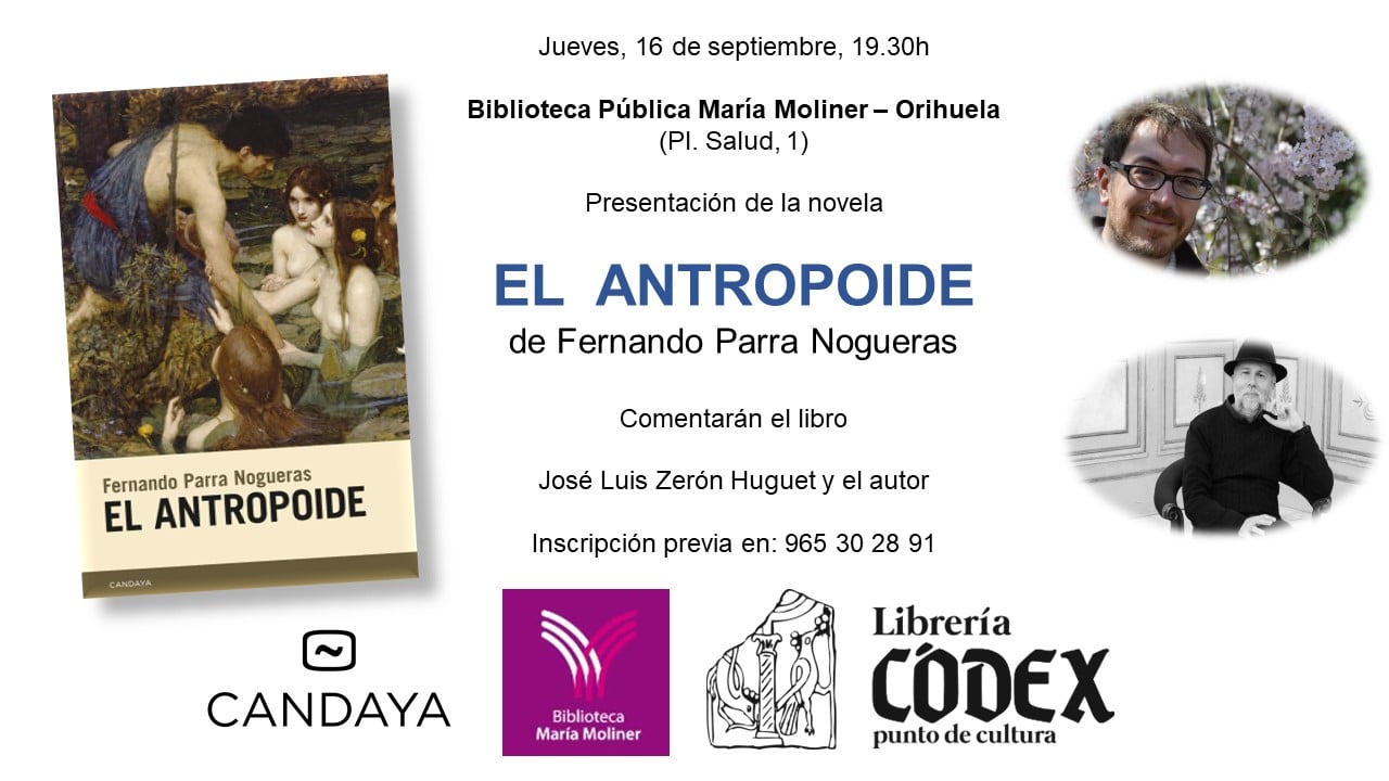 Fernando Parra presenta en Orihuela su novela 'El Antropoide'