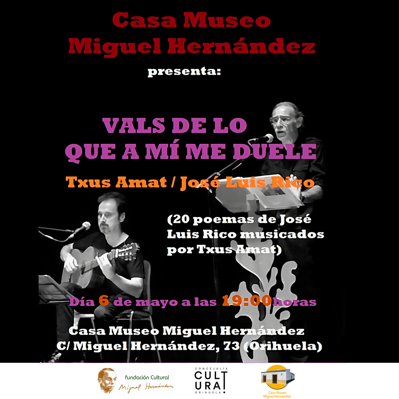 El músico Txus Amat y el poeta José Luis Rico ofrecerán un recital de ...