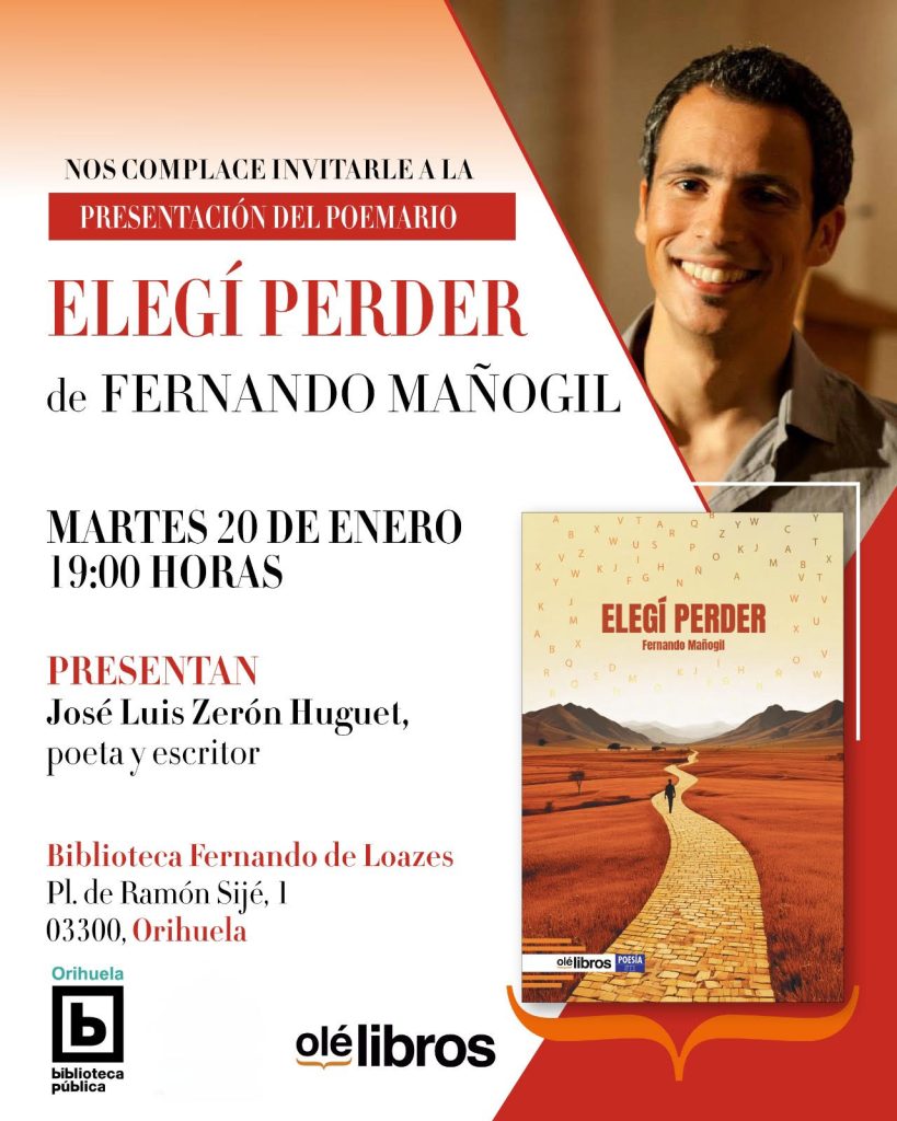 El escritor Fernando Mañogil presentará en Orihuela su poemario 'Elegí ...